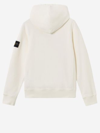 Stone Island Boys Sweatshirt Cotton With Logo White Hoods & Sweatshirts