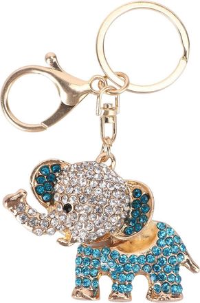 Holibanna Elefant Schl&uuml;sselanh&auml;nger Strass Glitzer Blau Zinklegierung Funkelnder Taschenanh&auml;nger 12X7X1.5Cm Geschenk F&uuml;r Familie Und Freunde
