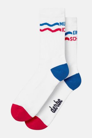 Derbe Derbe Muss Ich Socken Unisex Wei&szlig; Blau Rot Wellen
