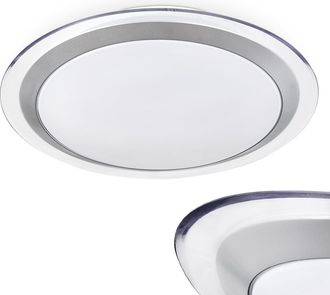 HOFSTEIN LED Deckenleuchte Calen, runde Deckenlampe aus Metall/Kunststoff in Weiß, Leuchte im modernen Design (Ø Schirm 33,5 cm), 18 Watt, 2000 Lumen, 3000 Kel