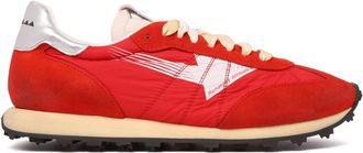 RUN OF Homme, Sport, Rouge, Taille: 44 EU Baskets basses en daim et nylon