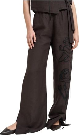 Liviana Conti Femme, Pantalons, Brun, Taille: 38 FR Wide Pantalons