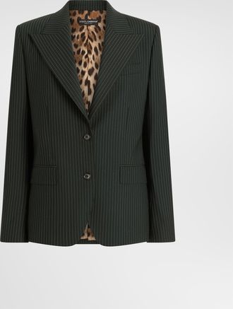 Dolce & Gabbana Jacke Linda Aus Wolle Mit Einreihiger Knopfleiste In Nadelstreifen-optik - Frau Blazer Mehrfarbig 42