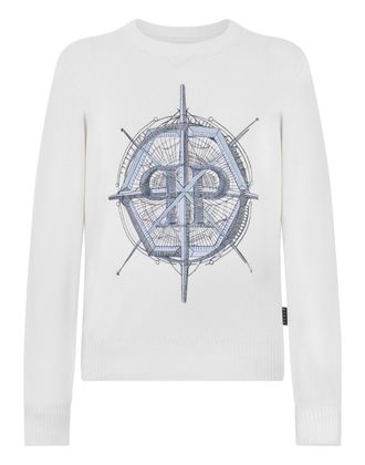 Philipp Plein Round Neck Pullover Wind Rose