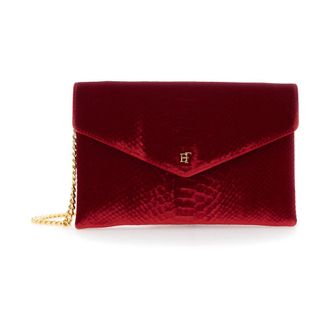 Elisabetta Franchi Samttaschen mit Kettenriemen - - Bags - Damen - Rot - ONE SIZE