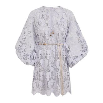 Zimmermann Spitzen Tunika Mini Kleid - - Dresses - Damen - Blau - XS