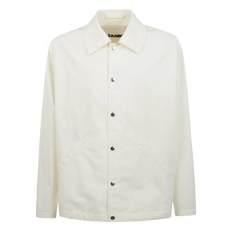 Jil Sander Leichte Baumwolljacke mit bedrucktem Logo - - Jackets - Herren - Beige - M