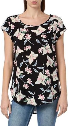 Only Onlnova Life S/S Top Ptm T-Shirt, Noir/AOP : 528 Becky Blossom, 36 Femme
