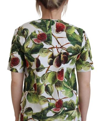 Dolce & Gabbana Figs Fruit Print Cotton T-Shirt - Multicolor