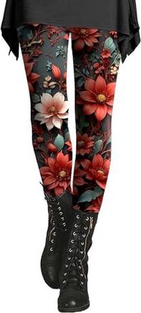 Generic Leggings en polaire pour femmes &agrave; taille haute avec contr&ocirc;le du ventre, ray&eacute;s, leggings de compression thermiques doux et chauds, collants dhiver avec