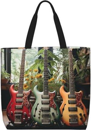 Generic Guitare Basse Sac A Main Femme Pliable Sacs Imperm&eacute;able Sac Courses Pour Voyage Universit&eacute; Gym