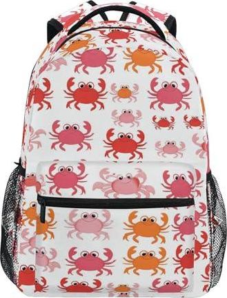 Generic Crabe Rouge-Orange 23101624 Cartable Scolaire Antivol Cartables Scolaires Unisexe Sacs D&Eacute;cole Pour Travail Homme Voyage 29X40Cm