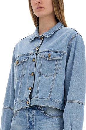 Alysi Cotton Denim Jacket - Blue