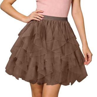 Generic Jupe Tulle Femme Tutu Jupe Jupes Femme Mini Festive &Eacute;t&eacute; - en Tulle &Eacute;tag&eacute;e A-Line Fluide pour Cosplay, Festivals Ou Journ&eacute;es Chaudes Ensoleill&eacute;es