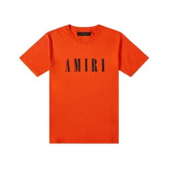 Amiri Kern Logo Tee Orange Baumwoll T-Shirt - - Tops - Herren - Orange - 2XL