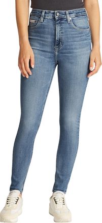 Calvin Klein Damen Jeans Hose Super Skinny Ankle High Waist, Blau (Denim Light), 28W
