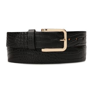 Kazar Schwarzer G&uuml;rtel mit gepr&auml;gtem Krokodilmuster - - Accessories - Damen - Schwarzk - 90 CM