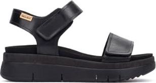 Pikolinos Sandales &agrave; Semelles compens&eacute;es en Cuir Palma pour Femme Color Black