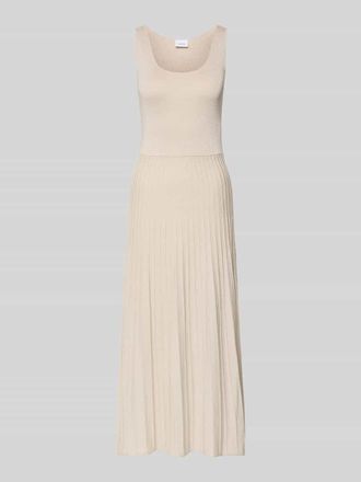 Comma Midikleid aus Viskose-Mix mit Plisseefalten