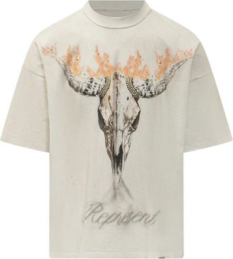 Represent Represent, Homme, Tops, Beige, Taille: L T-Shirt British Cowboys
