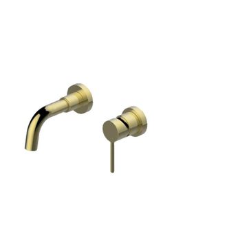 OEM Rubinetto Per Lavabo A Parete, Design Elegante, Finitura Gold Brush-150