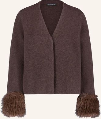 Betty Barclay Strickjacke Mit Kunstfell braun