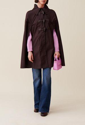 Claudie Pierlot Cape &agrave; capuche amovible prune