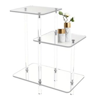 Generic Nachttisch aus Acryl - Beistelltisch aus Acryl, moderner Nachttisch | transparent, 3 Schichten f&uuml;r Haus, Terrasse, Buch, Wohnzimmer, Telefon, Hall H