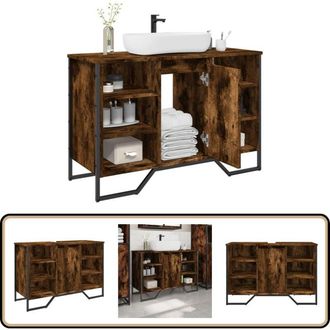 vidaXL Vidaxl - Waschbeckenunterschrank Räuchereiche 91x35x60 cm Holzwerkstoff