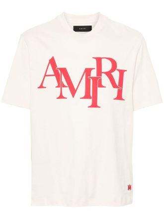 Amiri T-Shirt mit Logo-Print - Nude
