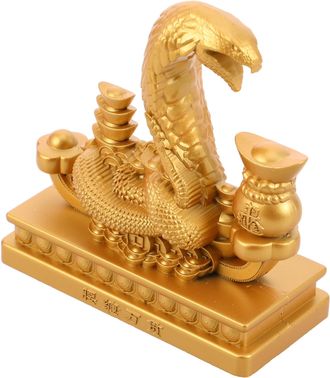 Luxshiny Schlangendekor Aus Metall Miniatur-schlangenfigur Feng-Shui-tierskulptur Schlangenjahres-tischdekoration Gl&uuml;cksschlangenornament F&uuml;r Heimdekoration
