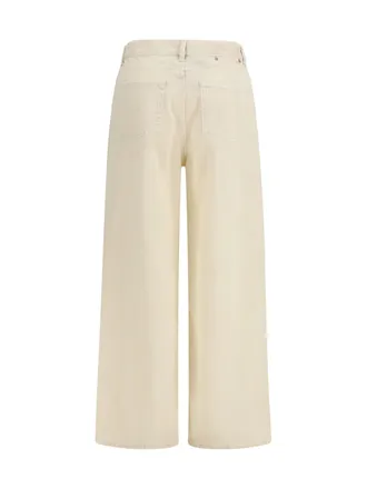 Golden Goose Womens Wide-Leg Cotton Denim Jeans Yellow