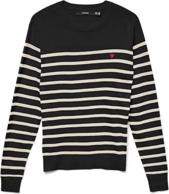 Vero Moda O-Neck Pullover Vmdory Ls Pull à col Rond Boo, Noir, XL Femme