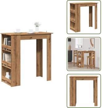 vidaXL Bartisch mit Regal Artisan-Eiche 102x50x103,5 cm - Bartisch - Bartische - Party Tisch - Bistrotisch
