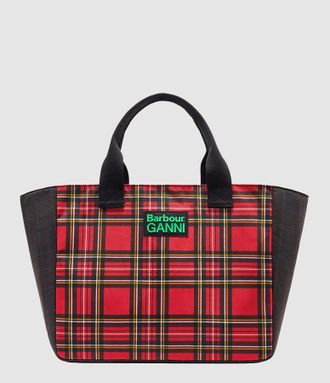Barbour Sac Ganni Wax Classic Royal Stewart Tartan, Collaboration Barbour X Ganni