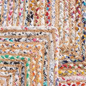 Safavieh Boho Teppich f&uuml;r Wohnzimmer, Esszimmer, Schlafzimmer - Cape Cod Collection, Kurzer Flor, Multi, 122 X 122 cm