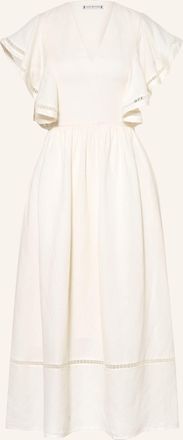 Tommy Hilfiger Kleid Mit Leinen Und Volants weiss