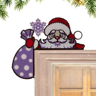 Generic Weihnachtsdekoration f&uuml;r T&uuml;rrahmen, Weihnachtst&uuml;r aus Holz - Dekoration f&uuml;r Fensterbank, Wanddekorationen f&uuml;r Zuhause, lustiger dekorativer Rahmen f&uuml;r