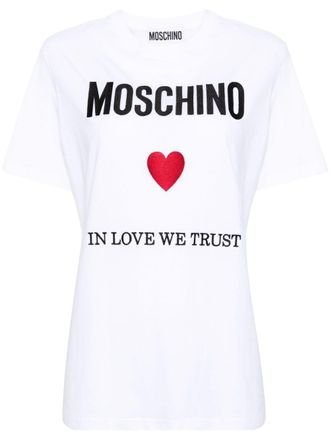 Moschino t-shirt In Love We Trust en coton - Blanc