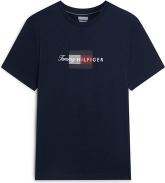 Tommy Hilfiger T-Shirt aus Baumwolle mit Label-Print, Regular Fit in