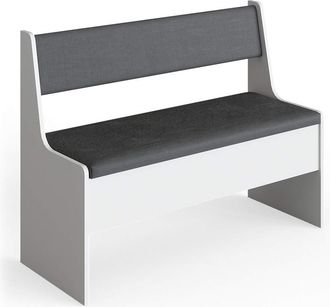 Vicco Esszimmer-Bank Roman, Bank für die Essecke, Weiß/Anthrazit, 106 x 42 cm