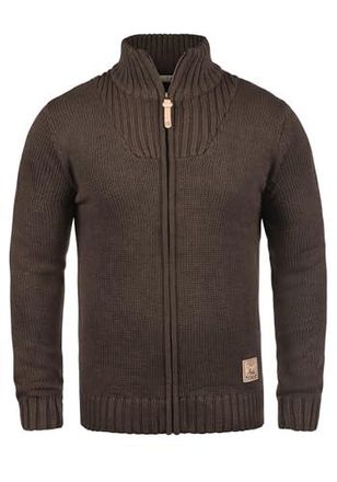 Solid SDPoul Homme Veste en Tricot Cardigan Pull &agrave; Mailles &eacute;paisse avec col Montant Regular Fit, Taille:3XL, Couleur:Coffee Bean Melange (8973)