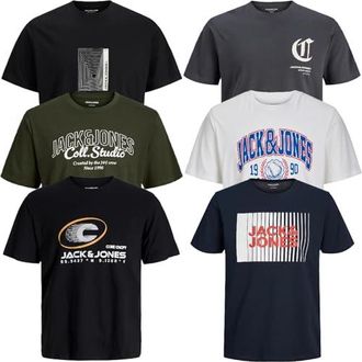 Jack & Jones Oy-3s Lot de 6 t-shirts à col rond pour homme, Lot de 6, XXXXXXL