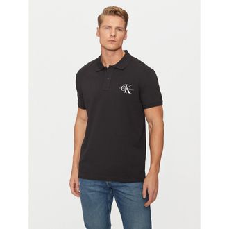 Calvin Klein Jeans Poloshirt Monologo J30J325664 Schwarz Regular Fit