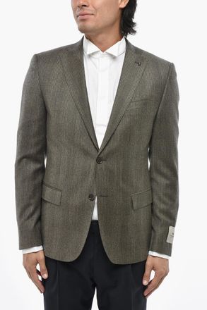 Corneliani CC COLLECTION Blazer Aus Schurwolle Und Kaschmir Mit Karomuster Und Pattentaschen Corneliani