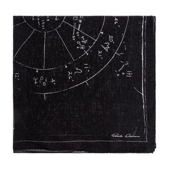 Rick Owens Homme, Accessoires, Noir, Taille: ONE Size &Eacute;charpe &agrave; d&eacute;tails imprim&eacute;s