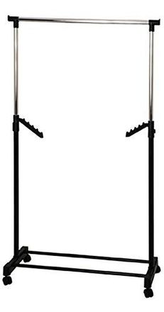 Haku M&ouml;bel Rollgarderobe Chrom, schwarz, Kunststoff, Metall - Ma&szlig;e: B 81 cm x H 100-177 cm x T 42 cm, Style: Modern