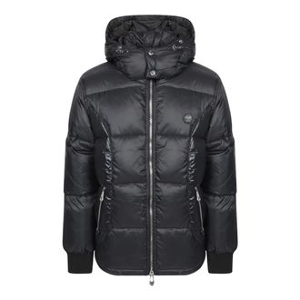 Philipp Plein Homme, Vestes, Noir, Taille: XL Mix Nylon Short Puffer Jacket