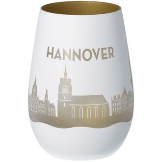 Goodtimes Windlicht Hannover Skyline (Wei&szlig; & Gold)