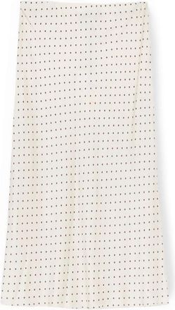 Motivi Femme, Jupes, Blanc, Taille: 36 FR Jupe midi en satin &agrave; pois